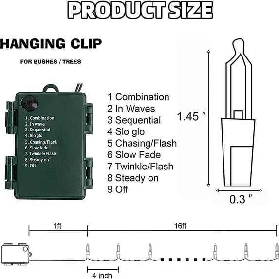 SHIQI-Multi-Colored Battery Operated Christmas Lights, 2 Pack Total ...