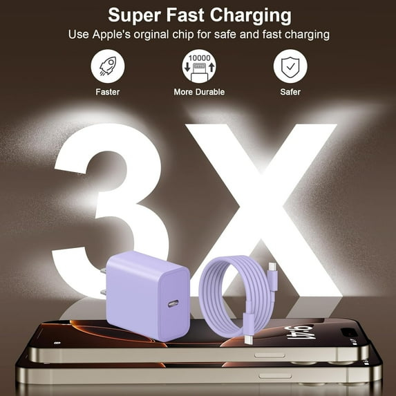 SHIQI-New iPhone 17 16 15 Charger Fast Charging 10FT Long Type C to C ...