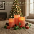 SHIQI-Orange Flameless Candles with Remote, Real Wax Battery Operated ...