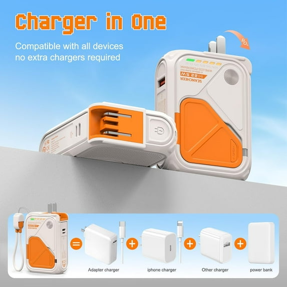 SHIQI-P05 Portable Charger, Magnetic Power Bank, Small Wireless ...
