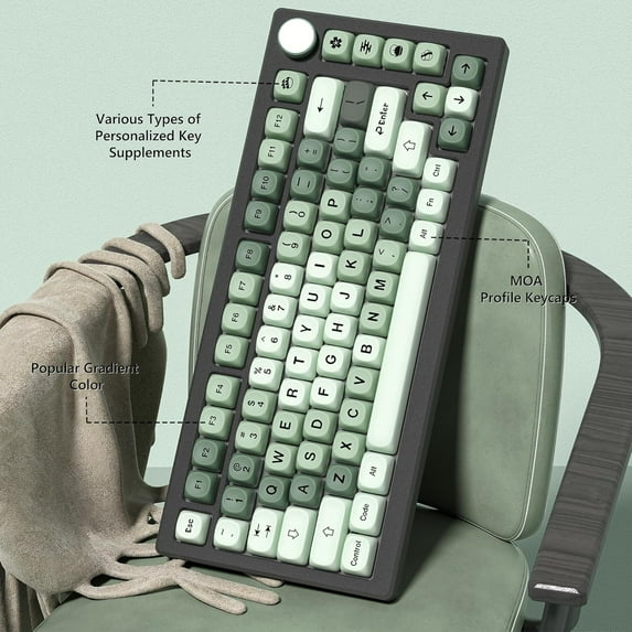 SHIQI-PBT MOA Keycaps, Custom Keyboard Keycaps 60 65 75 100 Percent ...