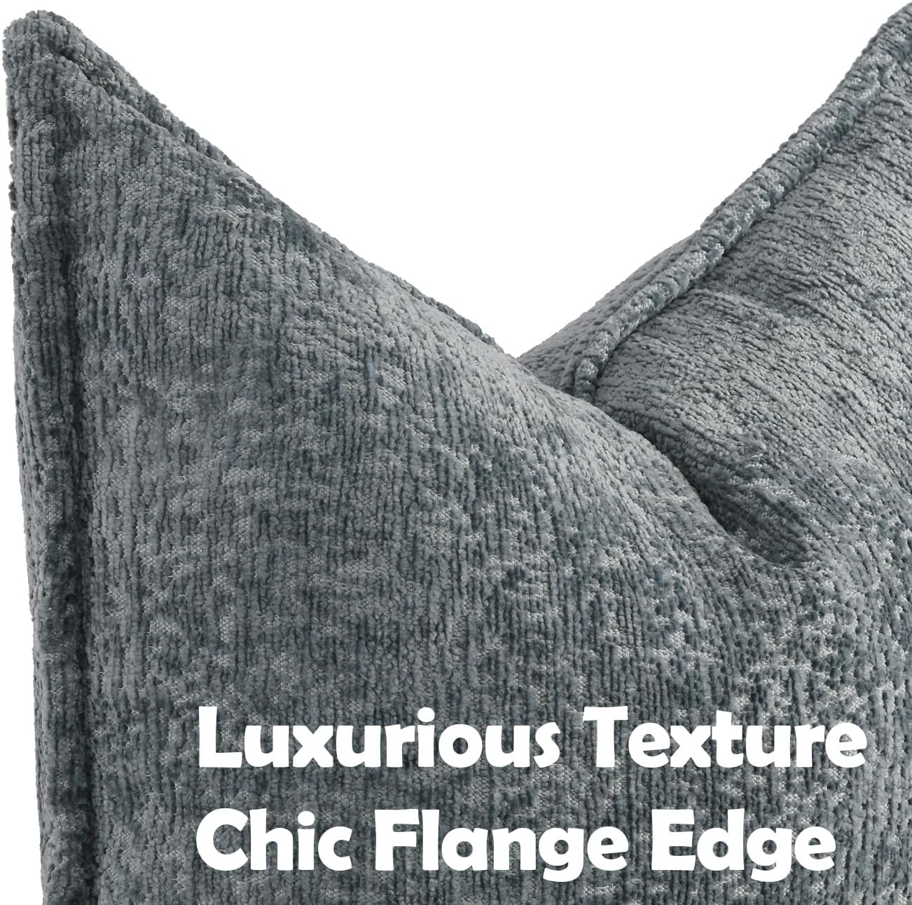 SHIQI-Pack of 2 Dusty Blue Decorative Throw Pillow Covers 12x20 Cozy ...