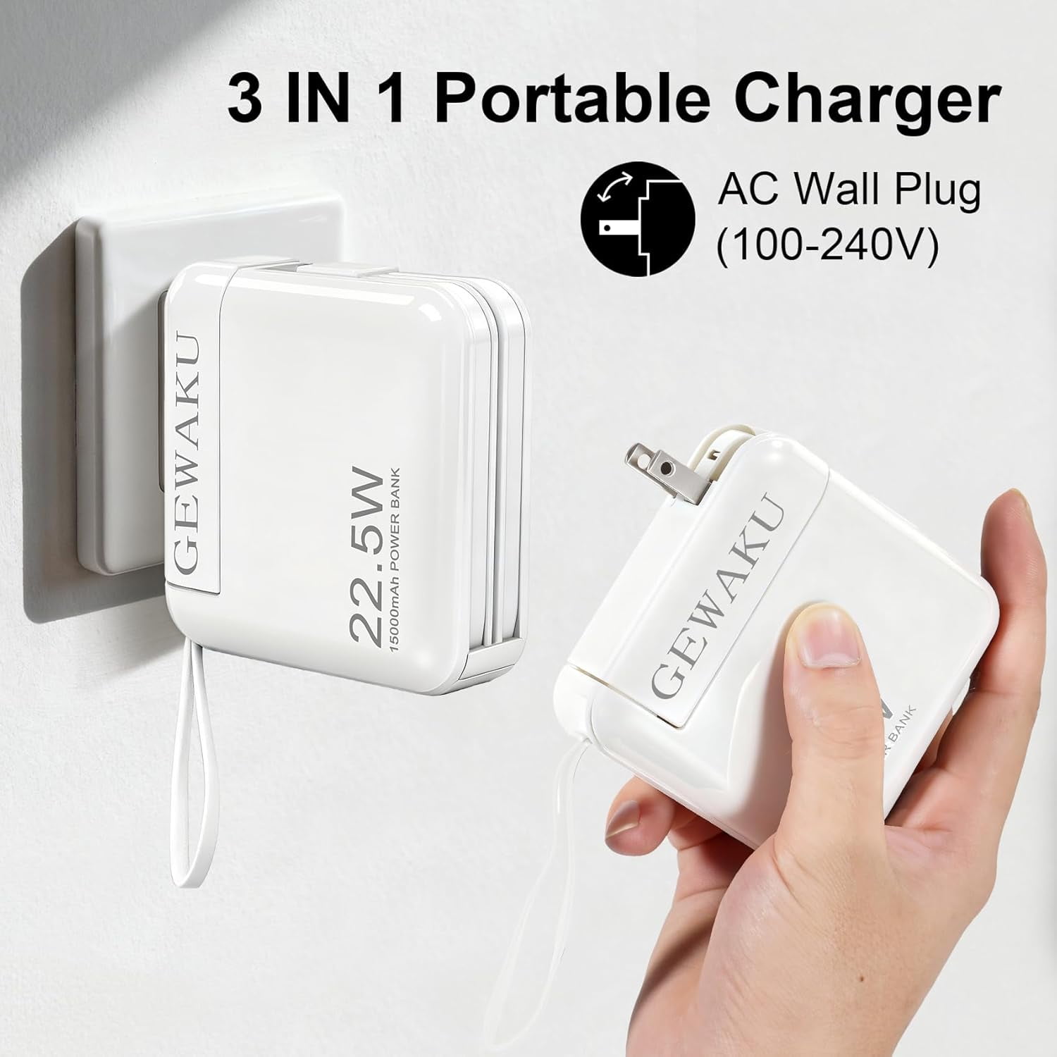 SHIQI-Portable Charger 15000mAh Power Bank 22.5W Fast Charging Built-in ...