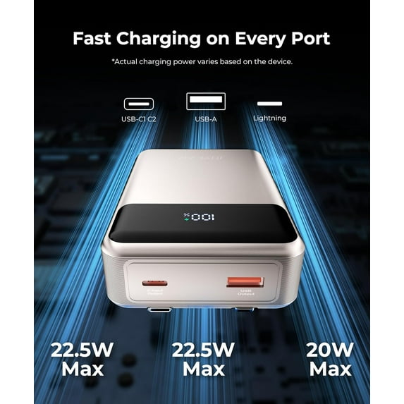 SHIQI-Portable-Charger-Power-Bank Travel Essentials Battery Pack USB C ...