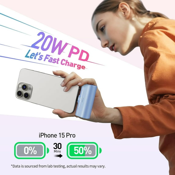 SHIQI-Portable Charger for iPhone 17/16/15 USB-C Small Power Bank 20W 4 ...