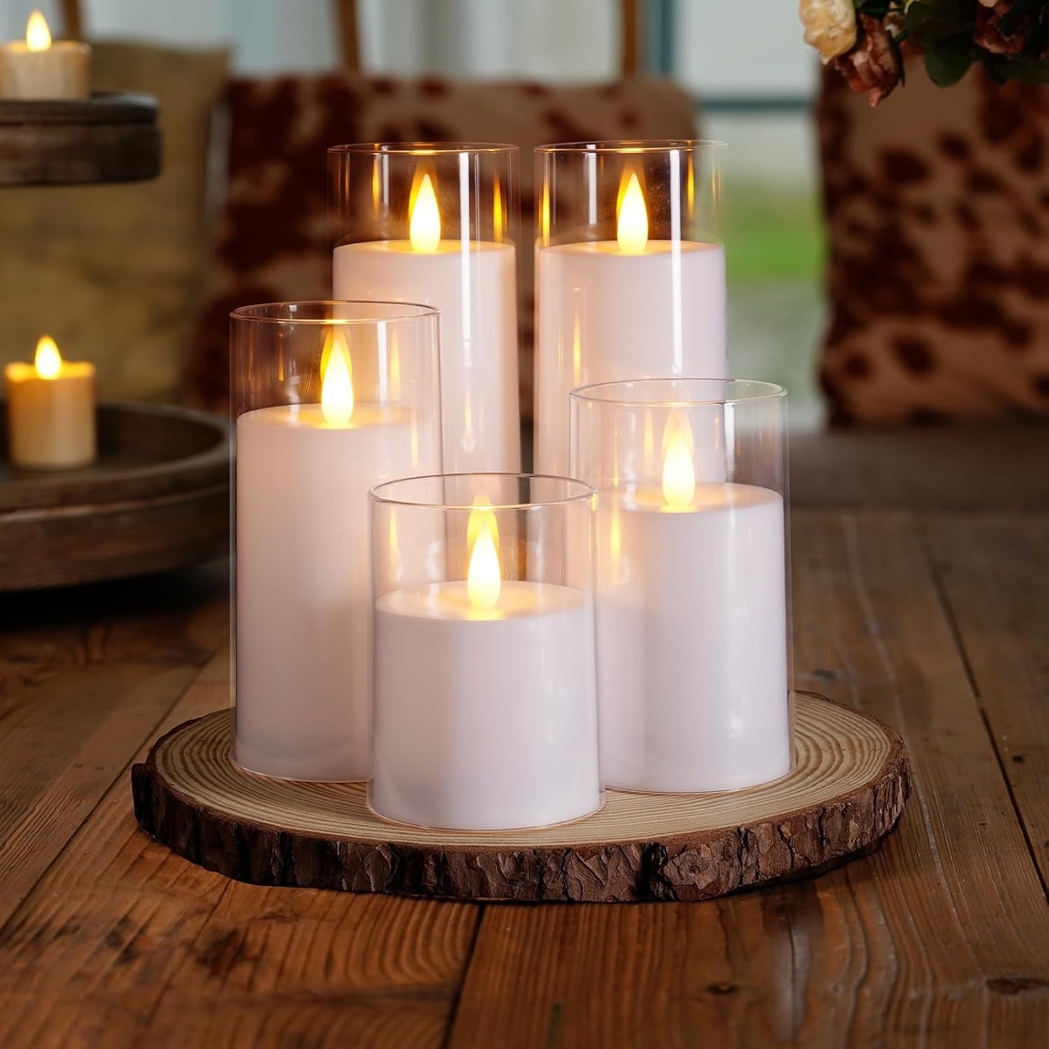 SHIQI-Realistic Flickering Battery Operated Candles, LED Fake Electric ...