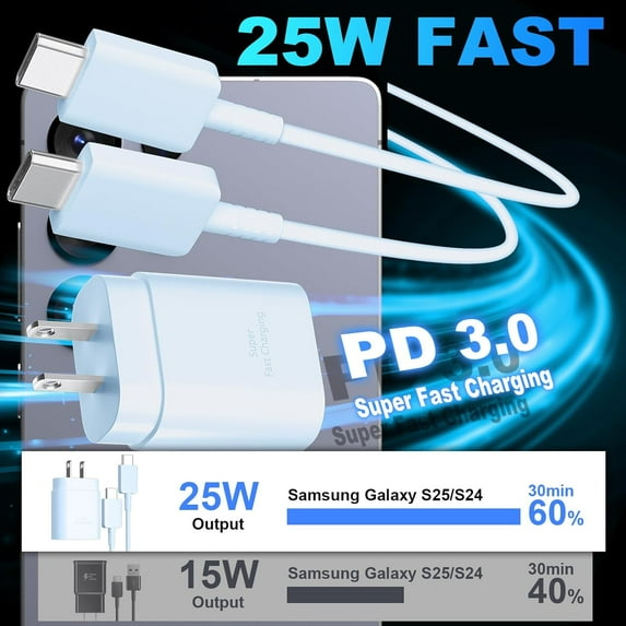 SHIQI-S25 S24 Super Fast Type C Charger Fast Charging 10FT USB C Cord ...