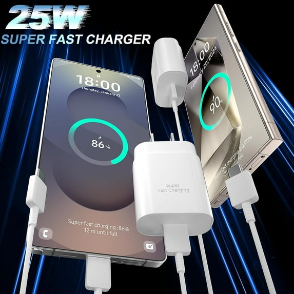 SHIQI-Samsung Fast Charger Type C 25W Android Charger 10FT USB C ...