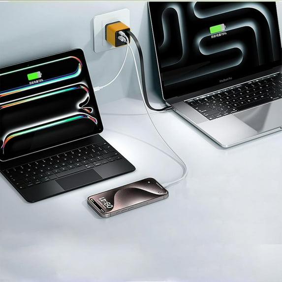 SHIQI-Scalable 80W Max Fast Charger Wall Plug, 80W Retractable Phone ...