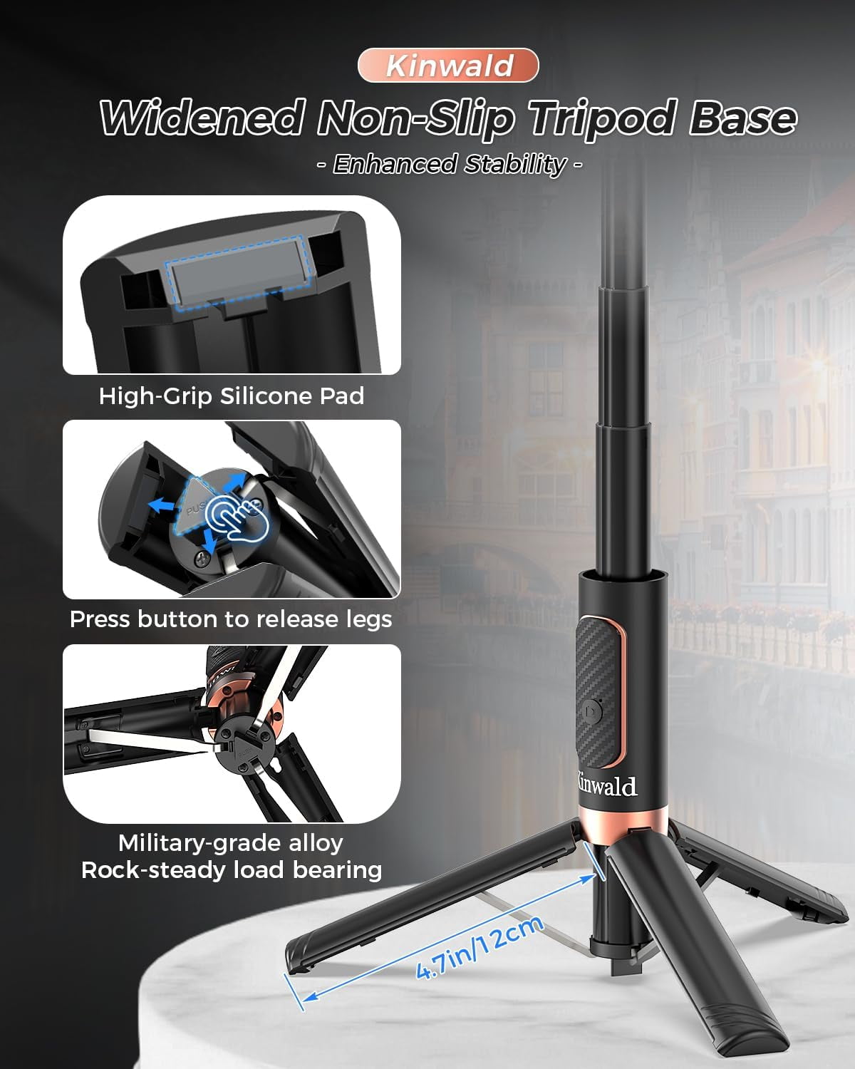 SHIQI-Selfie Stick Tripod for iPhone & Android, Portable Phone Tripod ...