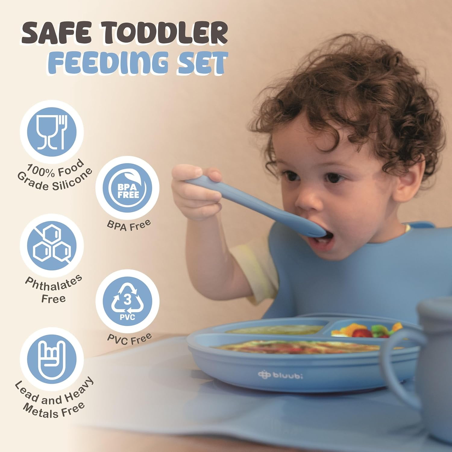 SHIQI-Silicone Baby Feeding Set - Infant Tableware for First Foods ...