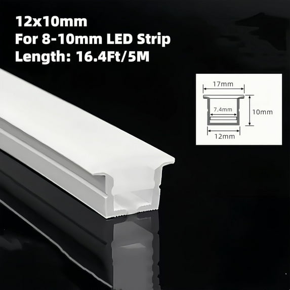 SHIQI-Silicone LED Channel System, 16.4Ft/5M Through Free White 12x10mm ...