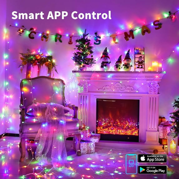 SHIQI-Smart Christmas String Lights,115FT 300 LED Color Changing ...