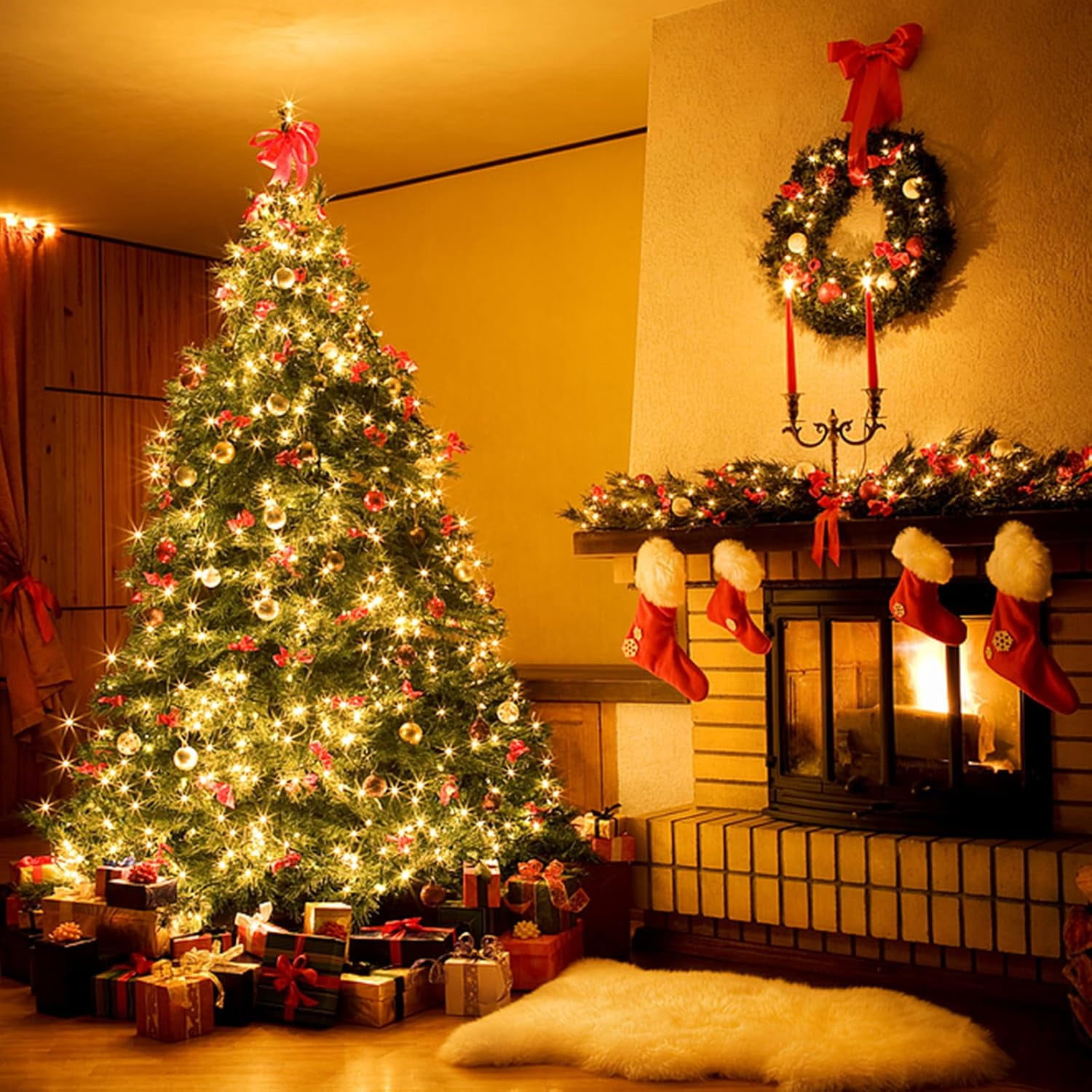 SHIQI-Soft Twinkle Christmas Lights, 60 LED Clear Warm White Mini ...