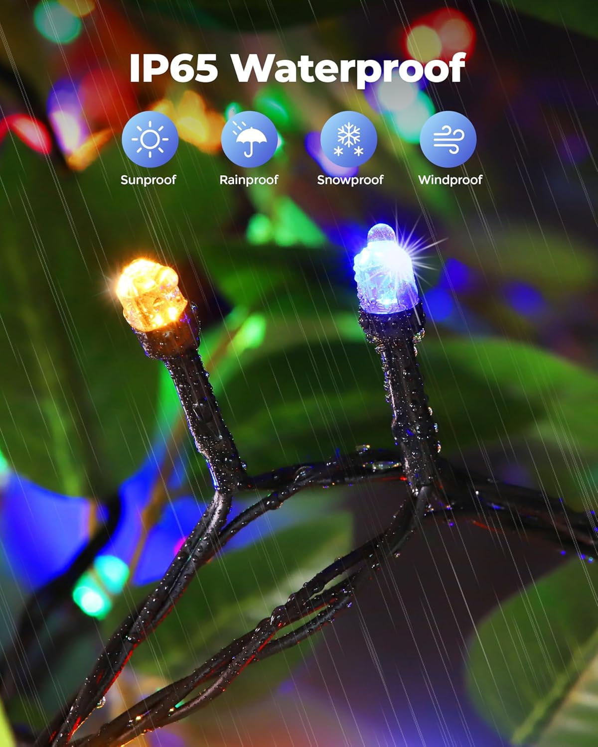 SHIQI-Solar Christmas Lights Outdoor Waterproof,13 Modes 118Ft 300LED ...