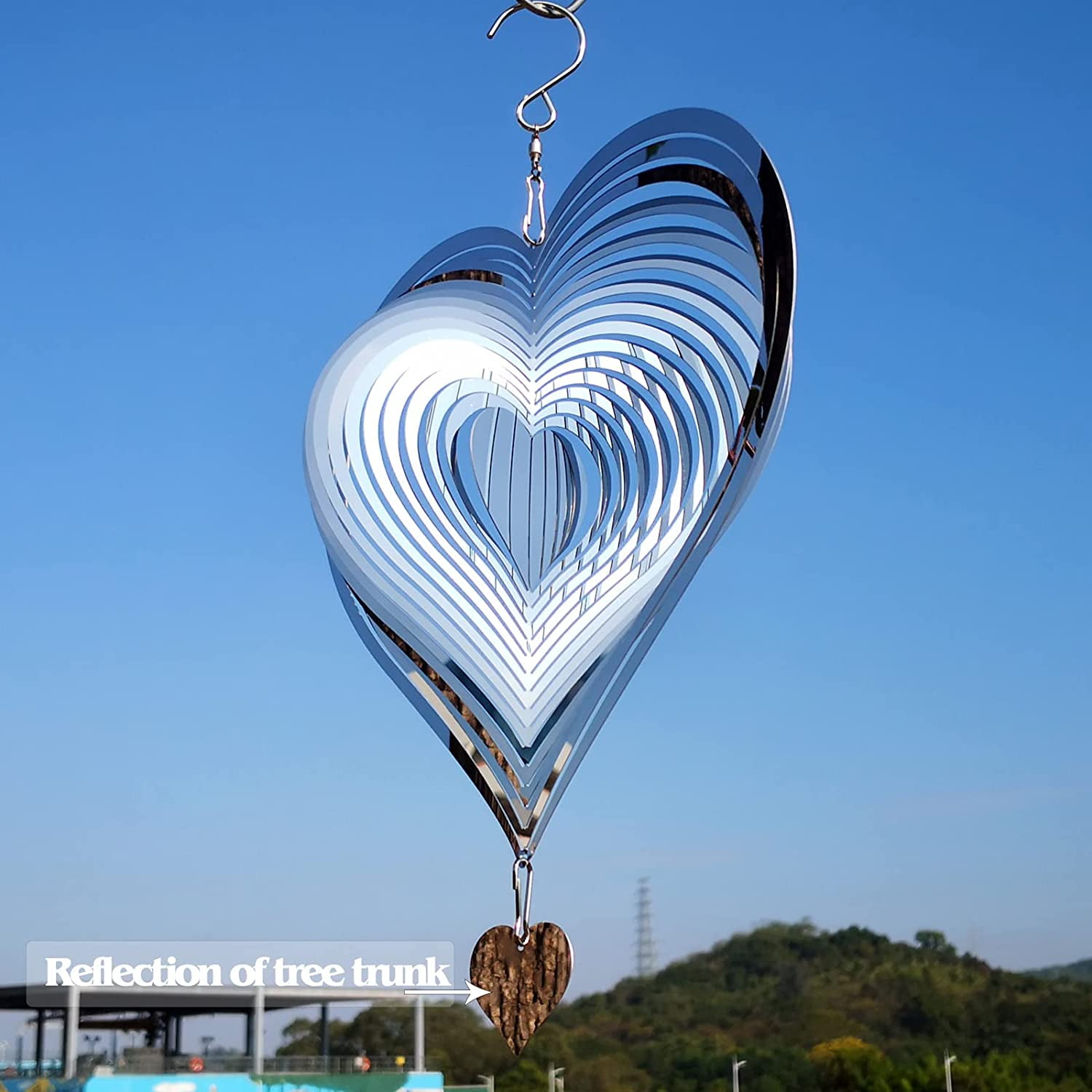 SHIQI-Stainless Steel Reflective Wind Spinners Outdoor Garden Decor ...