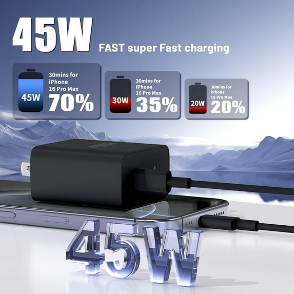 SHIQI-Super Fast Samsung Charger Type C,45W Dual Port USB C Fast ...