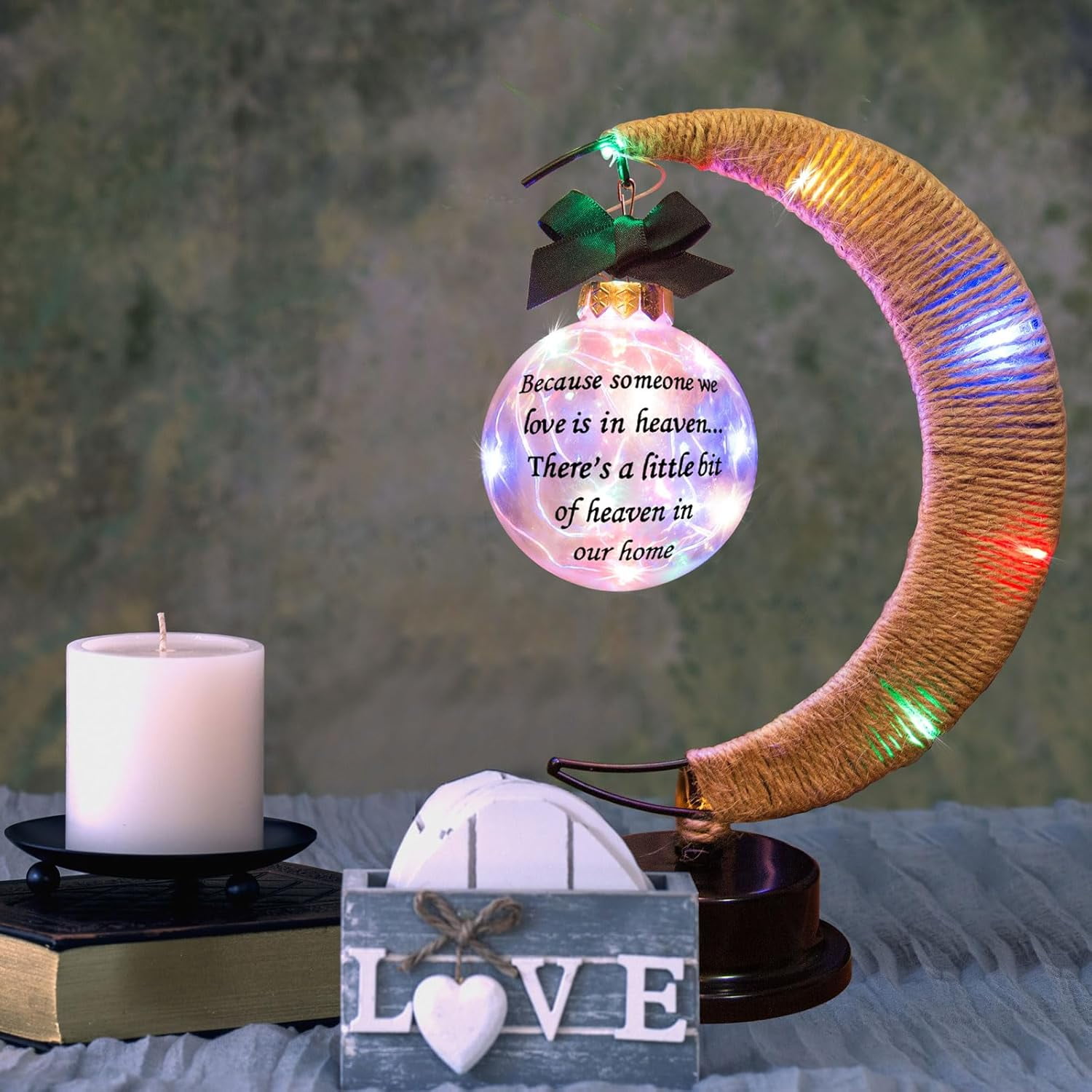 SHIQI-Sympathy Gifts Memorial Moon Shaped Ornament Gifts in Memory of ...