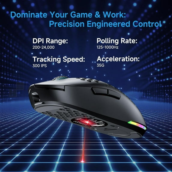SHIQI-TMKB Falcon M1 Wireless Gaming Mouse, 24000DPI Optical Sensor ...