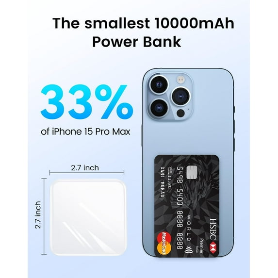 SHIQI-The Smallest 10000mAh Small Power Bank, Fast charge Mini Portable ...