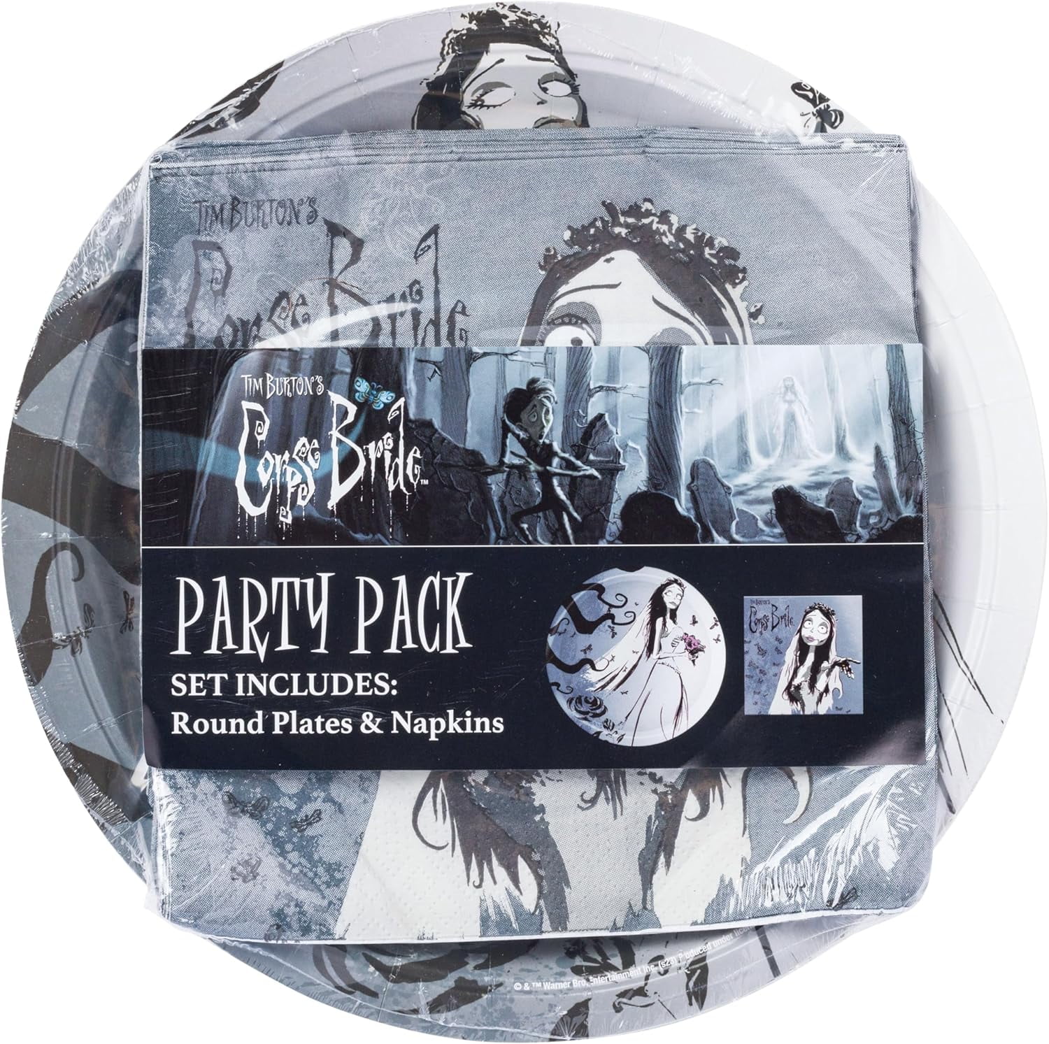 SHIQI-Tim Burton's Corpse Bride 32 Pack Partyware Disposable Paper ...