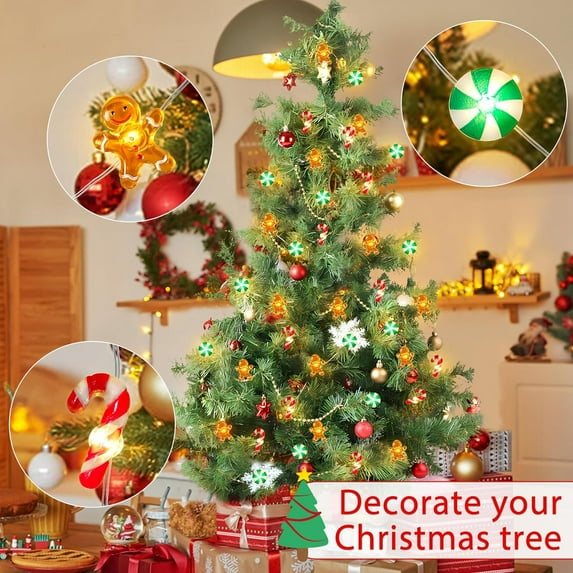 SHIQI-[Timer] 10 FT 30 LED Christmas String Lights Decorations ...