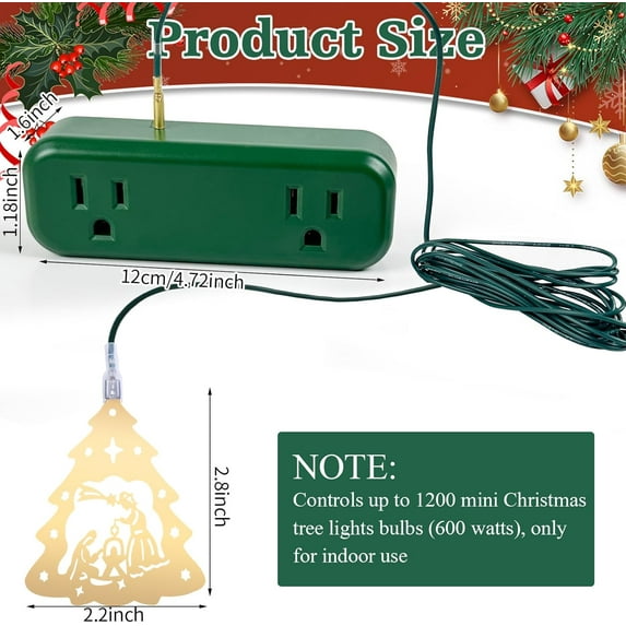 SHIQI-Touch Control Christmas Tree Ornament, Light Switch On/Off ...