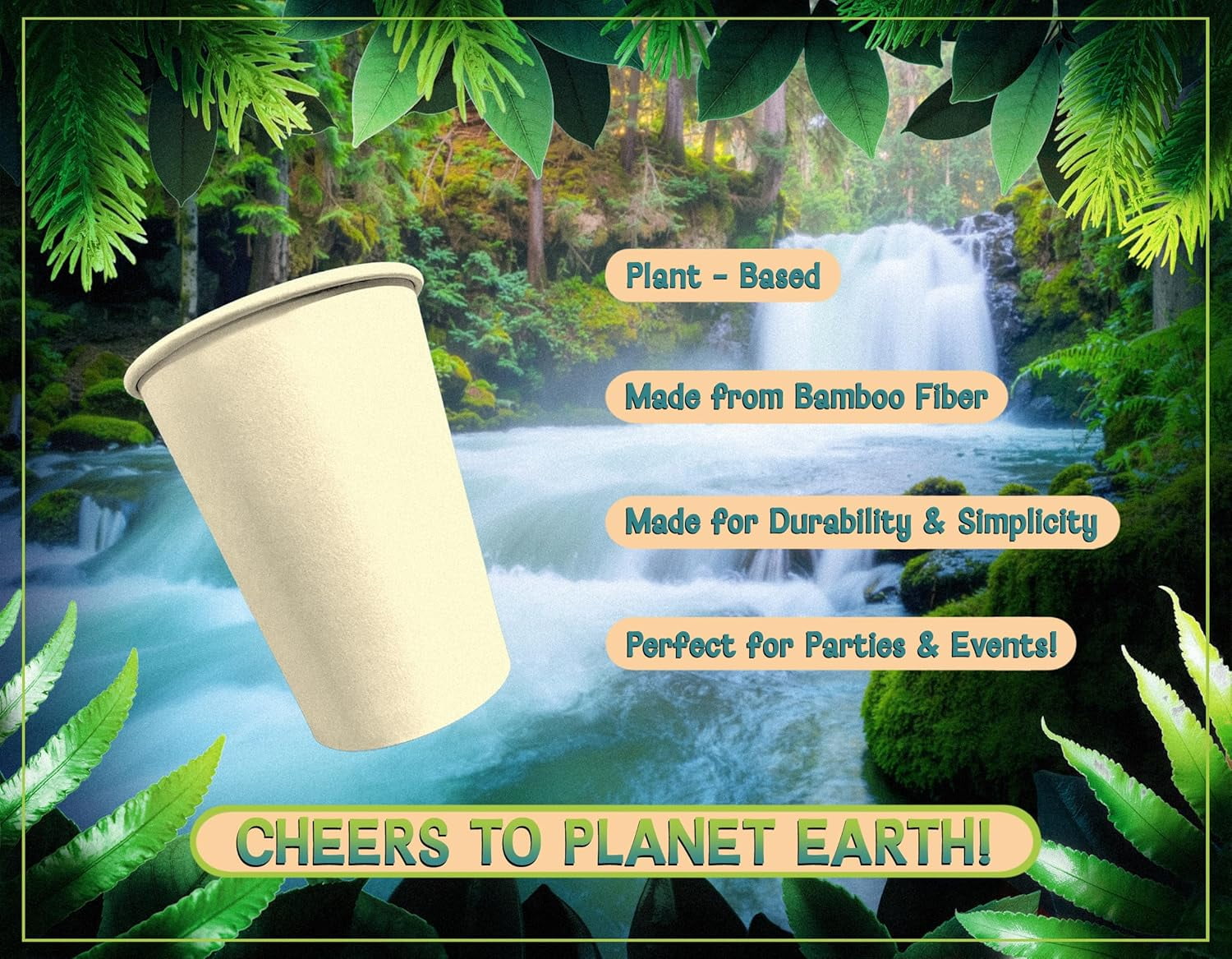 SHIQI-Tree Chuggers Bamboo Fiber Disposable Hot Cups - 12 oz – Plastic ...