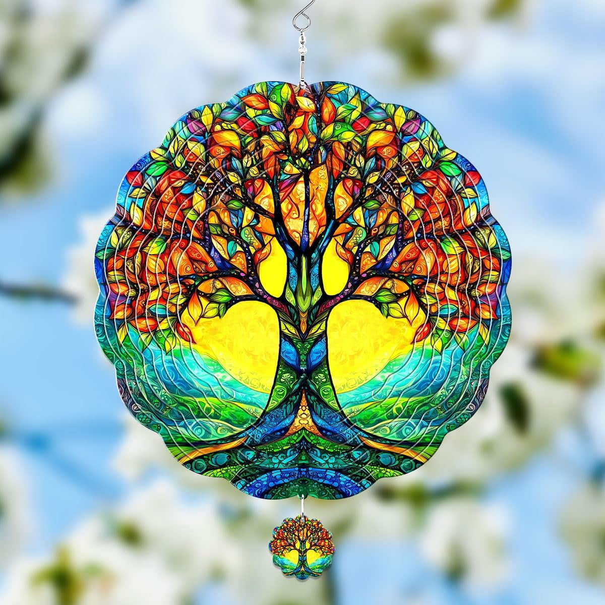 SHIQI-Tree of Life Hanging Wind Spinners for Women Men, 12 Inch Metal ...