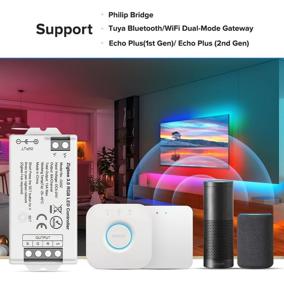 SHIQI-Tuya Zigbee 3.0 C03Z Controller Support RGB Color 4 pin (+V R G B ...