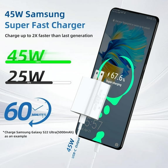 SHIQI-Two Sets of Single Port 45W USB C Fast Charging, with Two USB-C ...