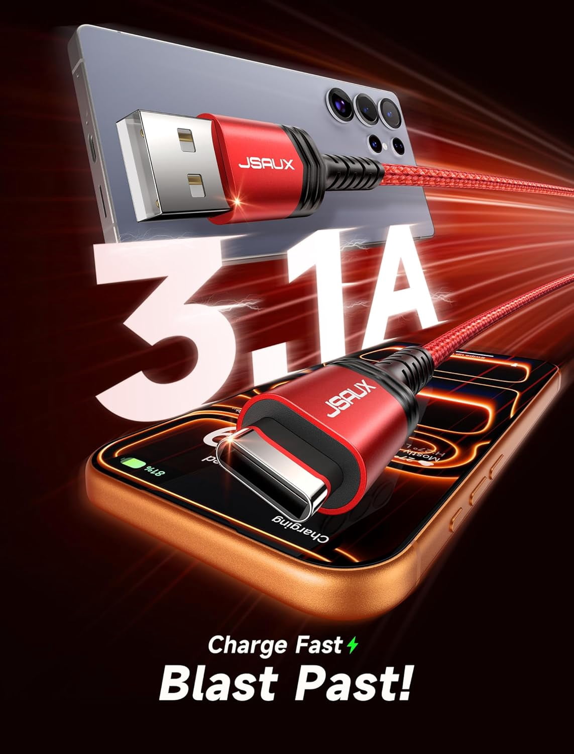 SHIQI-USB C Cable [2-Pack 15ft], USB A to USB Cord Fast Charging for ...