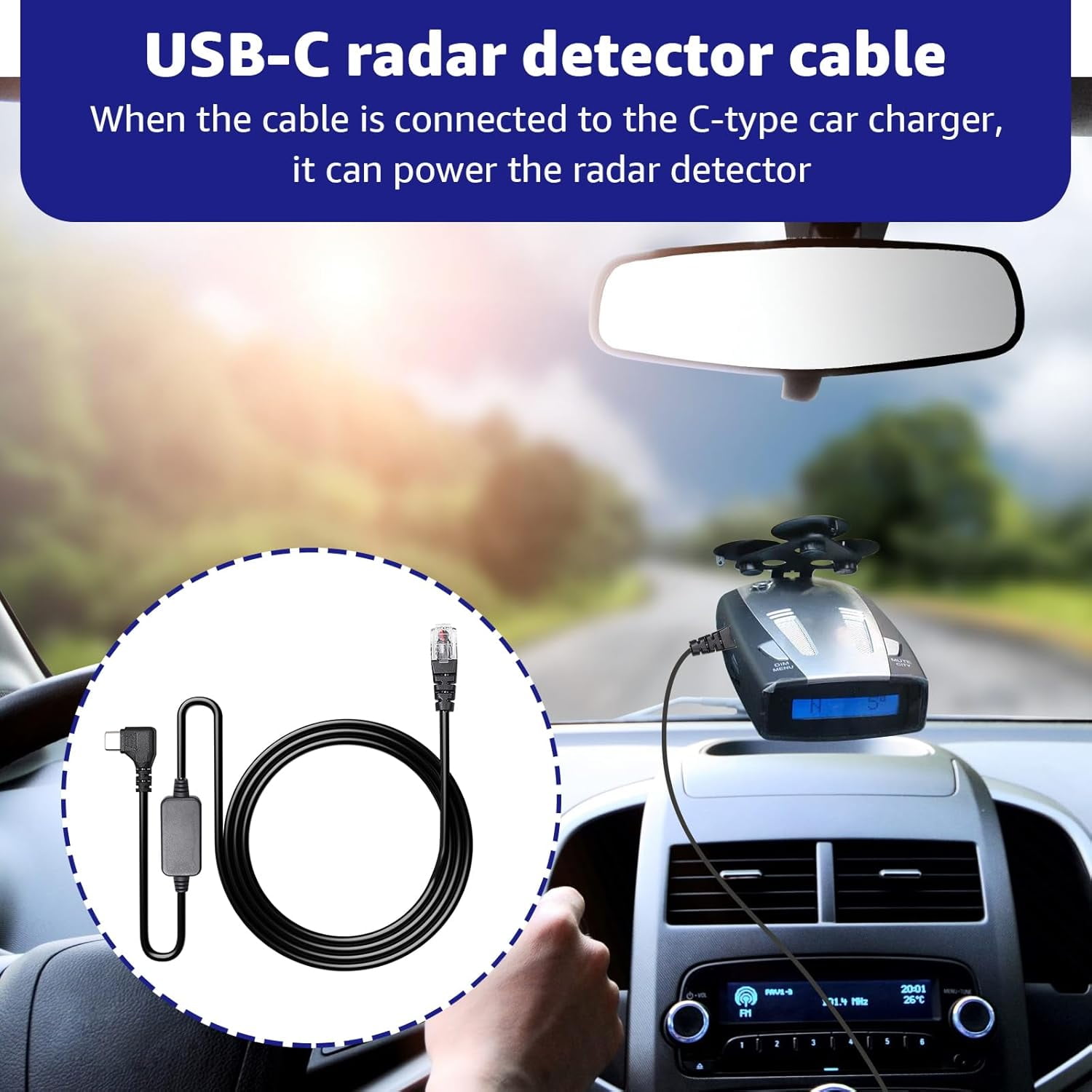 SHIQI-USB-C to RJ11 Plug Cable,Radar Detector Cable for Uniden R1 R3 R7 ...