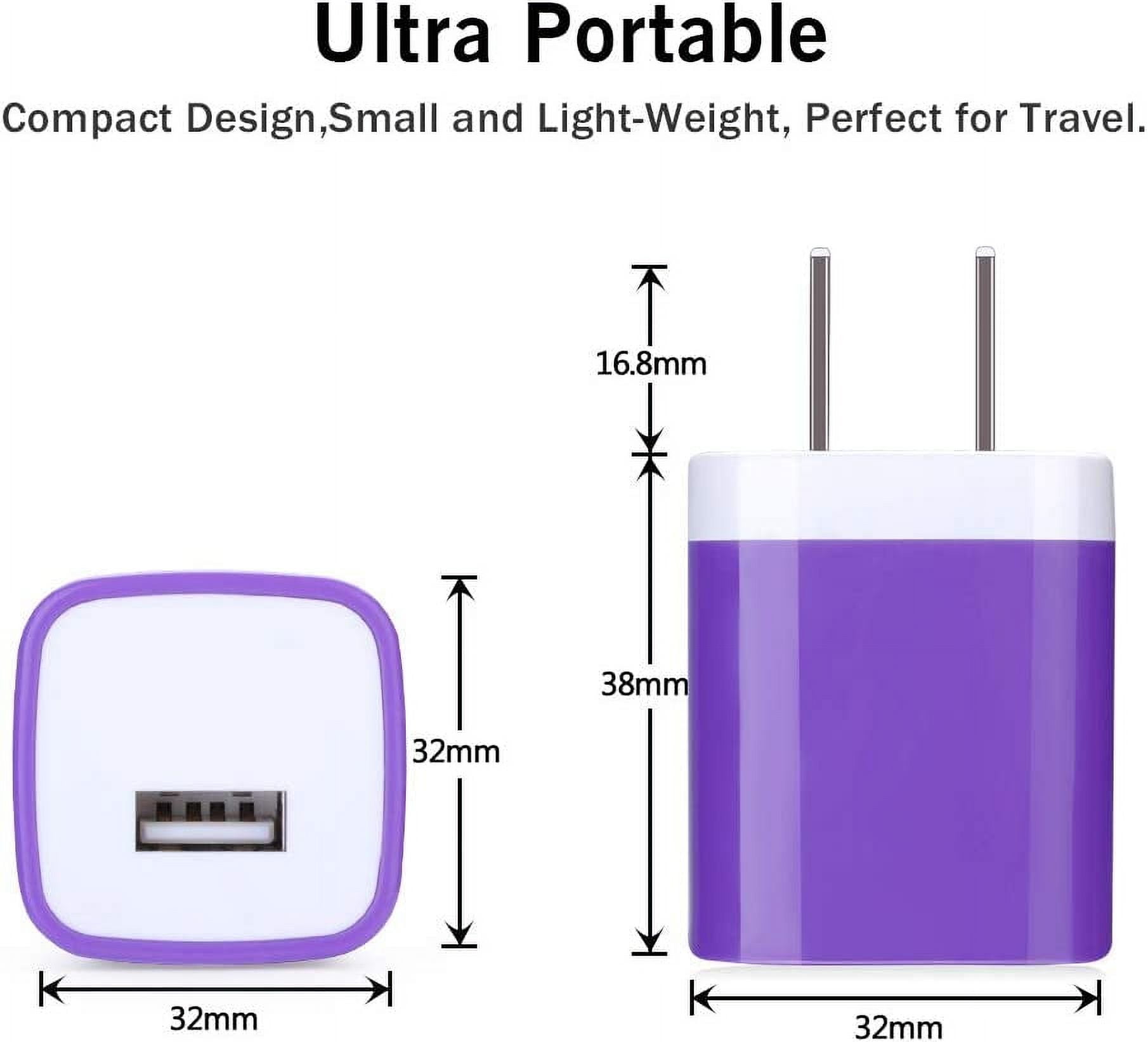 SHIQI-USB Wall Plug, Single Port Fast Charging Block 5Pack USB Charging ...