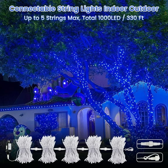 SHIQI-Upgraded Connectable 200 LED String Lights Indoor Outdoor, 66FT ...