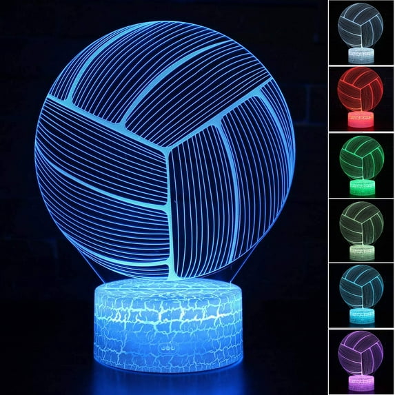 SHIQI-Volleyball 3D Illusion Night Light,16 Colors Changing Touch ...