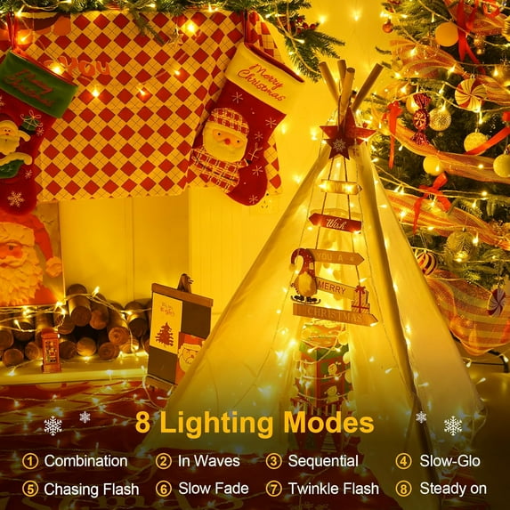 SHIQI-Warm White Christmas Lights Outdoor, Clear Wire 165ft 500 LED ...