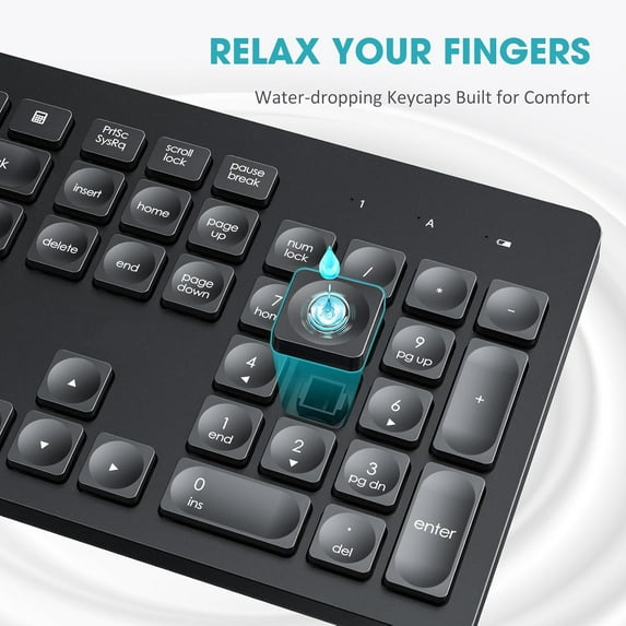 SHIQI-Wireless Keyboard and Mouse Comb, 2.4G Ultra-Slim USB Keyboard ...