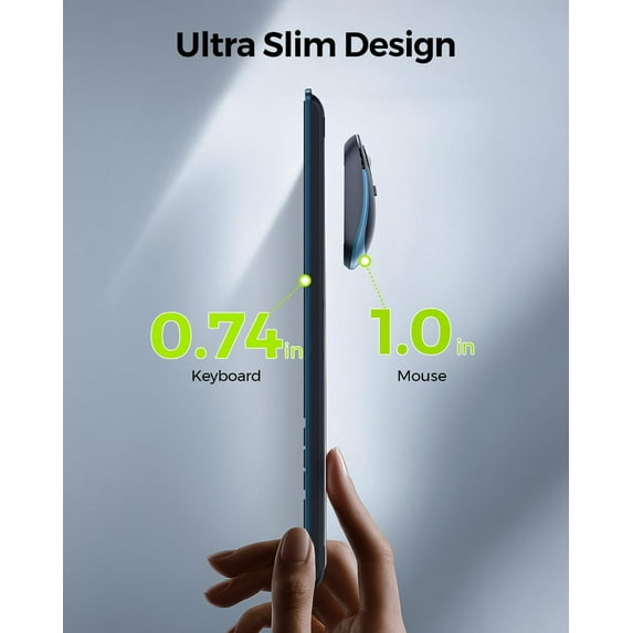 SHIQI-Wireless Keyboard and Mouse Combo - Full Size Slim Thin Wireless ...