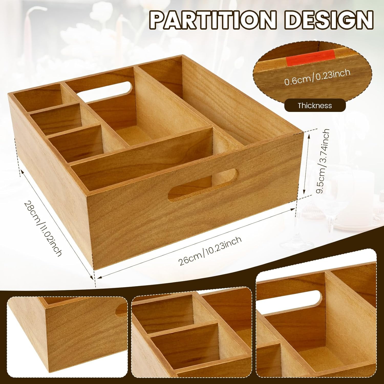 SHIQI-Wood Utensil Holder for Party, Paper Plate Dispenser and Holder ...