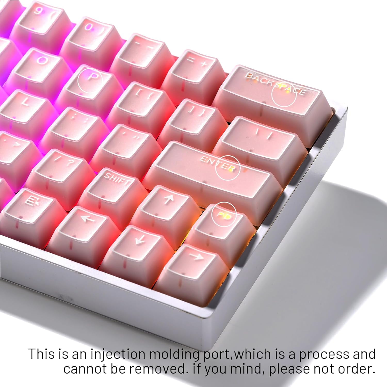 SHIQI-XVX Pink Jade Keycaps, Doubleshot PBT Keycap Sets 142 Keys ...