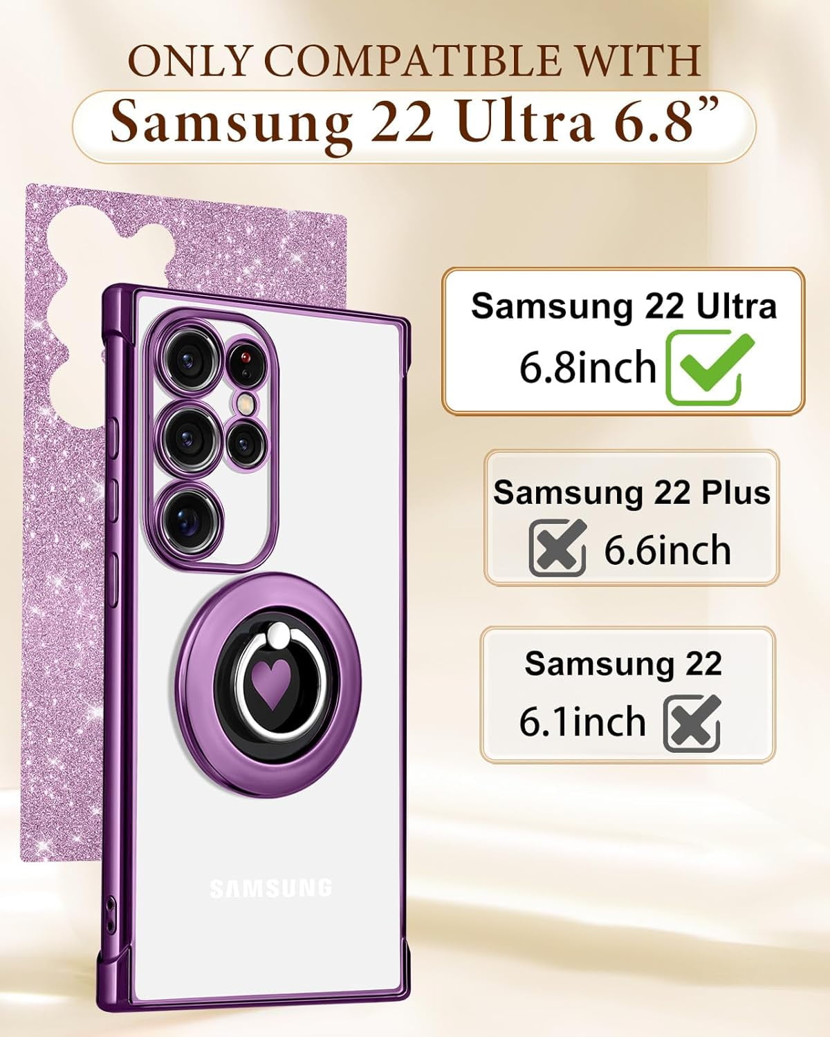 SHIQI-for Samsung Galaxy S22 Ultra Case - Women Glitter Bling ...