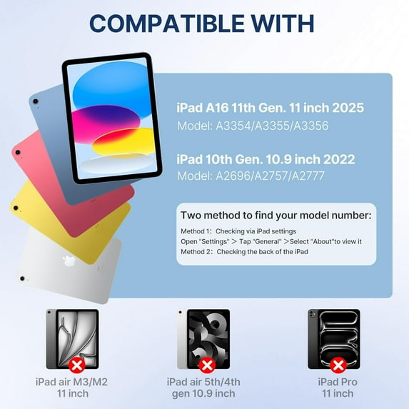 SHIQI-for iPad (A16) 11th/10th Generation Case with Keyboard ...