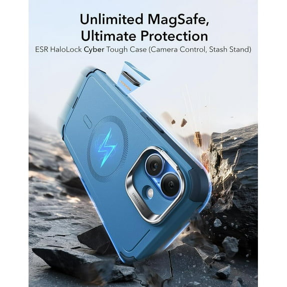 SHIQI-for iPhone 16 Plus Case with Stash Stand, Camera Control, 23FT ...