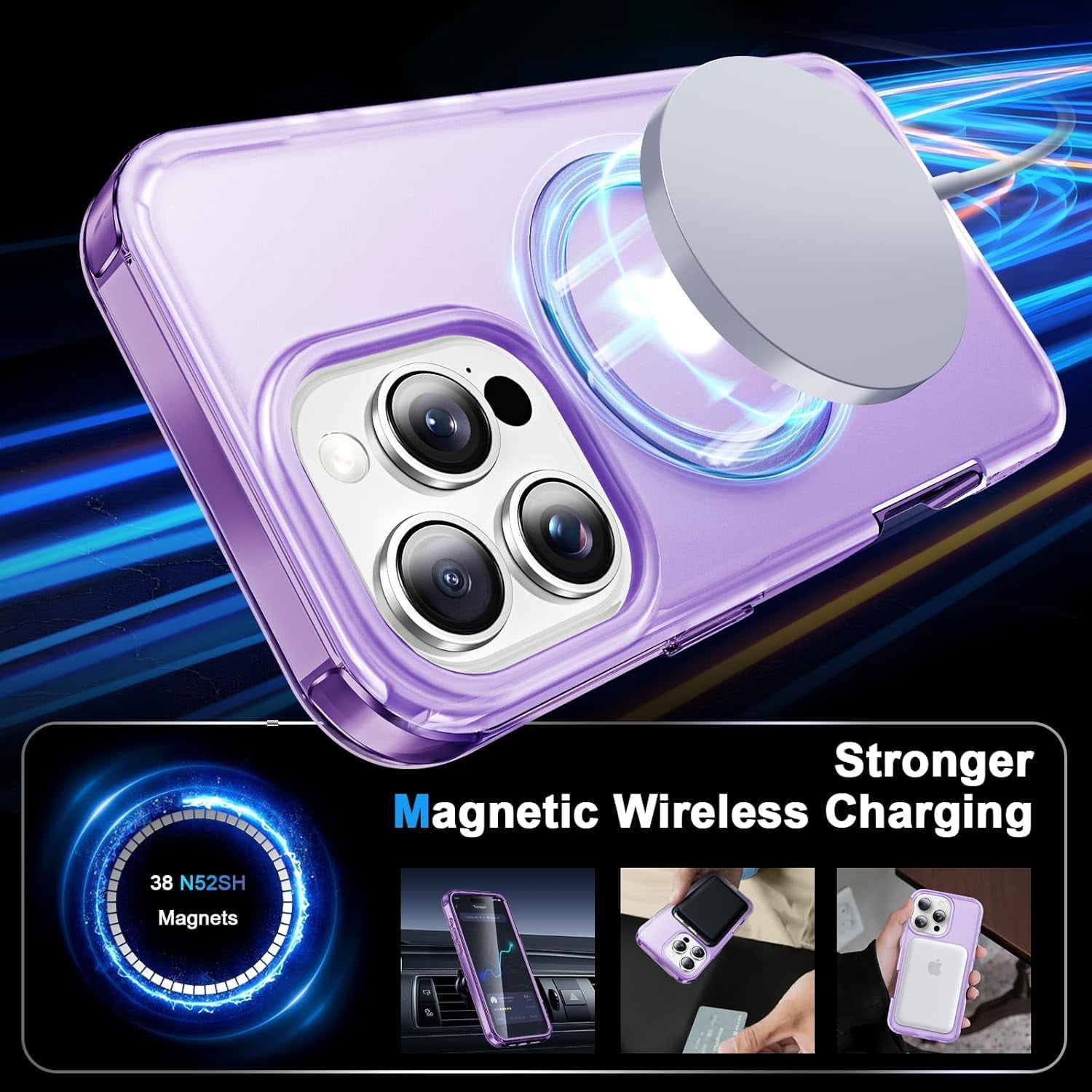 SHIQI-for iPhone 16 Pro Max Full Body Shockproof Case with Magnetic ...