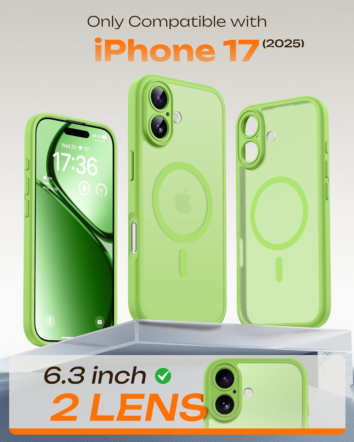 SHIQI-for iPhone 17 Case, Full Camera Protection, Built-in Magnetic ...