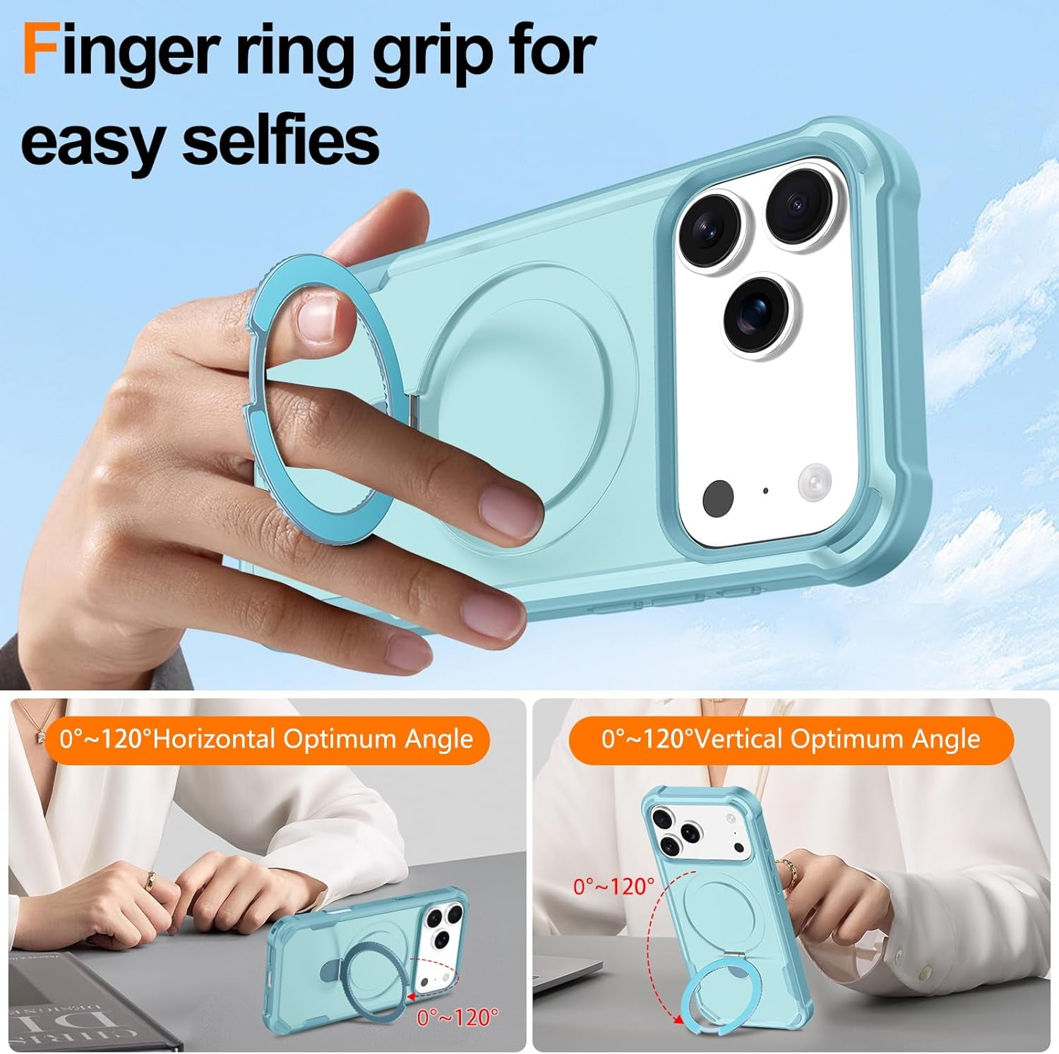 SHIQI-for iPhone 17 Pro Max Case 2025, [Magnetic Invisible Stand ...