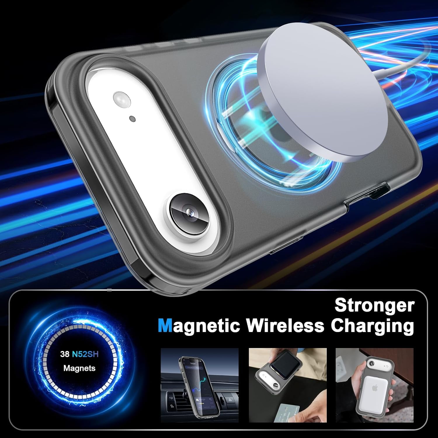 SHIQI-for iPhone Air Full Body Shockproof Case with Magnetic Invisible ...