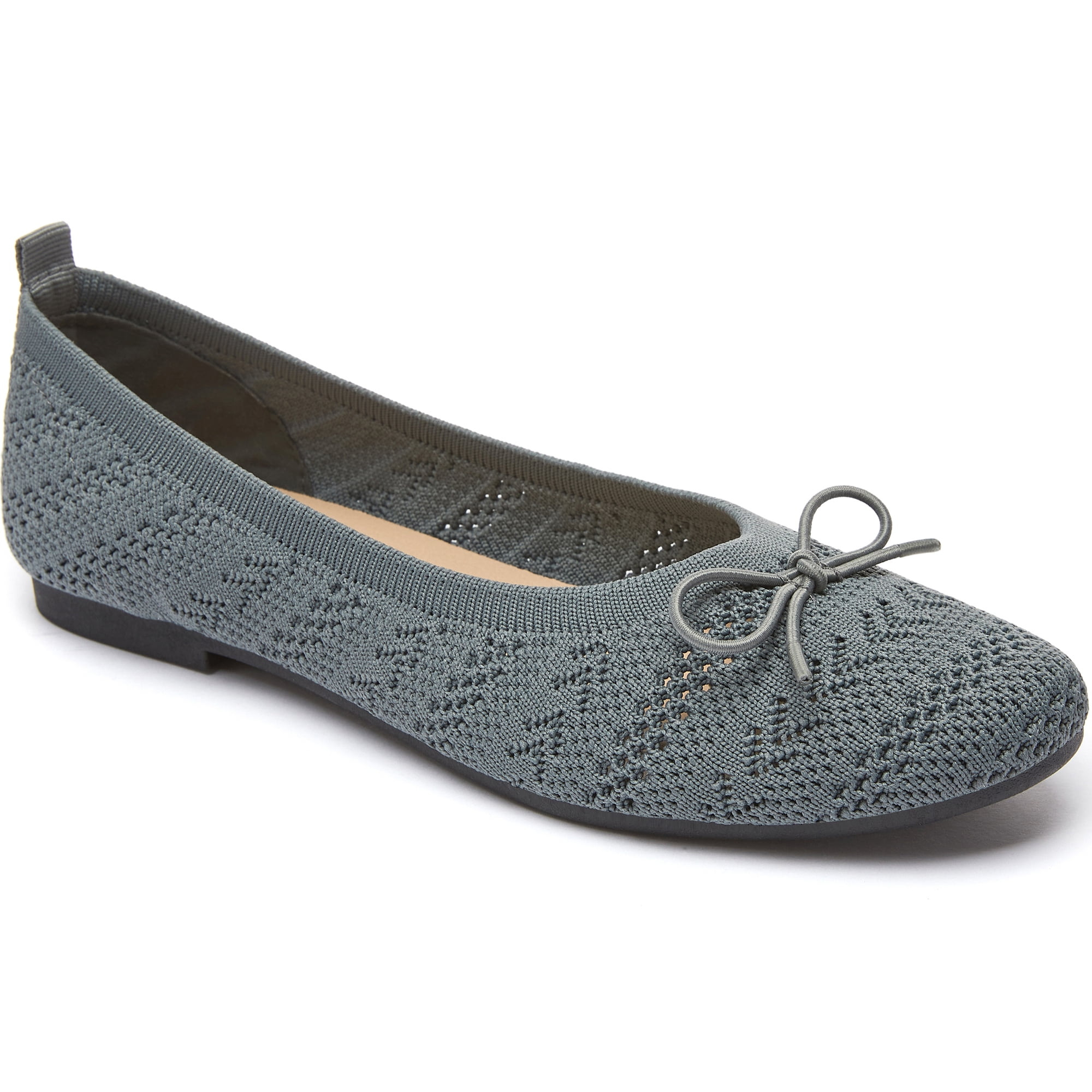 SHIRRY Women’s Ballet Flats Knit Mesh Flats Round Toe Shoes Comfy Slip ...