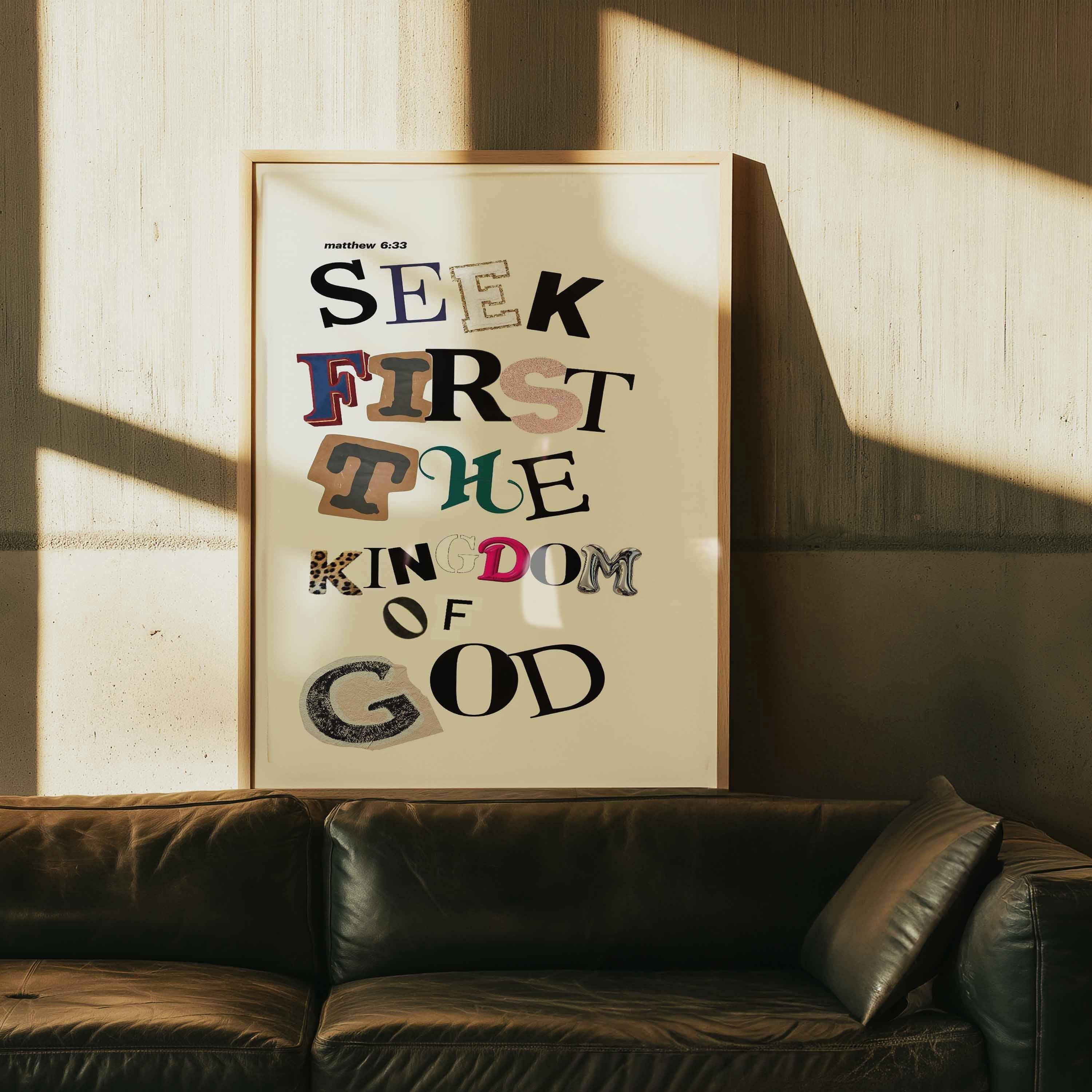 SHIRVA Matthew 6 33 Typography Poster, Inspirational Print, Modern ...